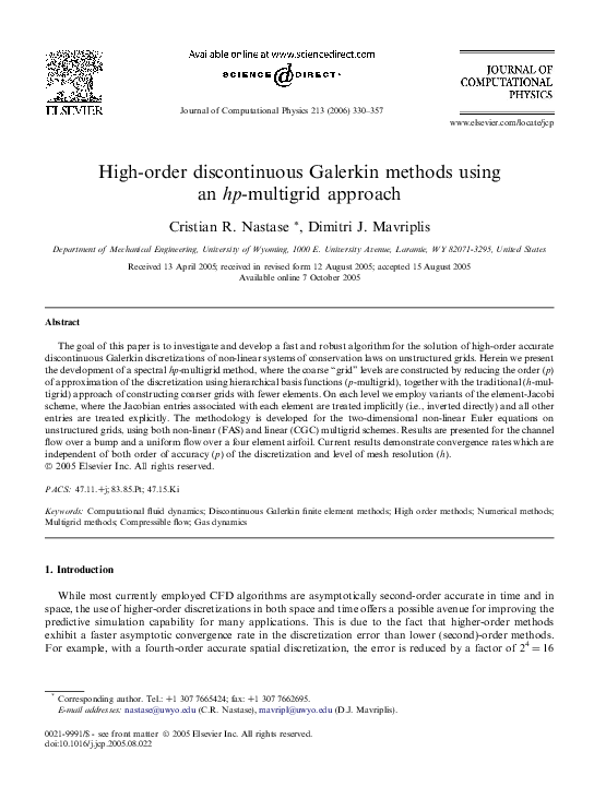 (PDF) High-Order Discontinuous Galerkin Methods using a Spectral Multigrid Approach