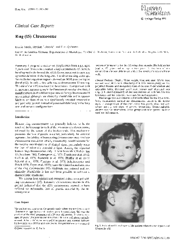 (PDF) Ring (15) chromosome
