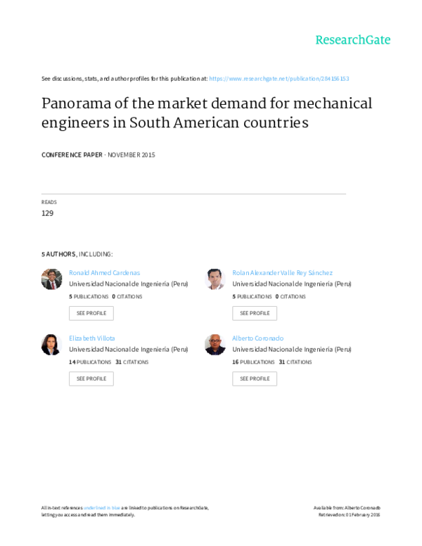 (PDF) Panorama of the market demand for mechanical engineers in South ...