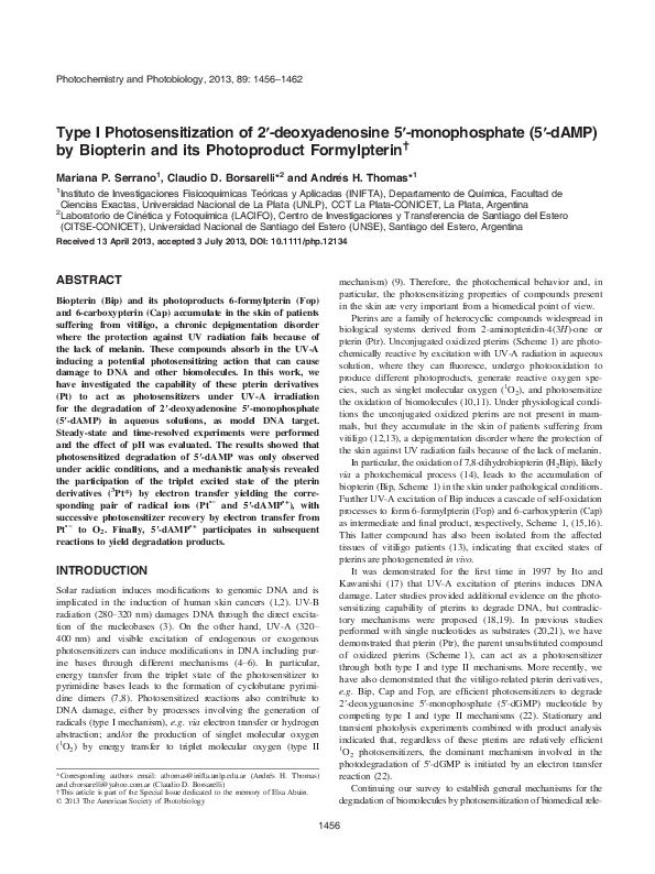 (PDF) Type I Photosensitization of 2′-deoxyadenosine 5′-monophosphate ...