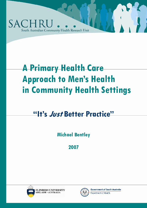 (PDF) A Primary Health Care Approach to Men's Health in Community ...
