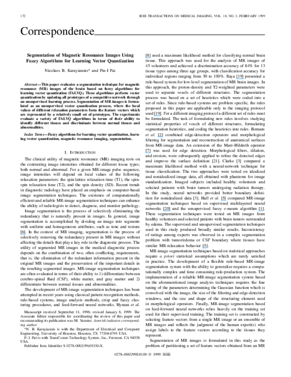 (PDF) Segmentation of Magnetic Resonance Images Using Mean Field Annealing