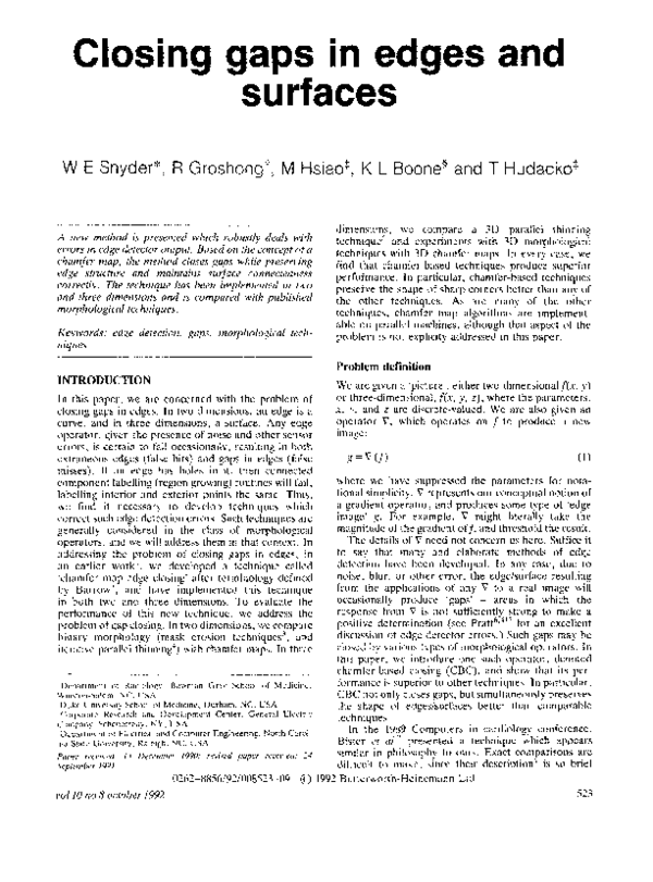 (PDF) Closing gaps in edges and surfaces