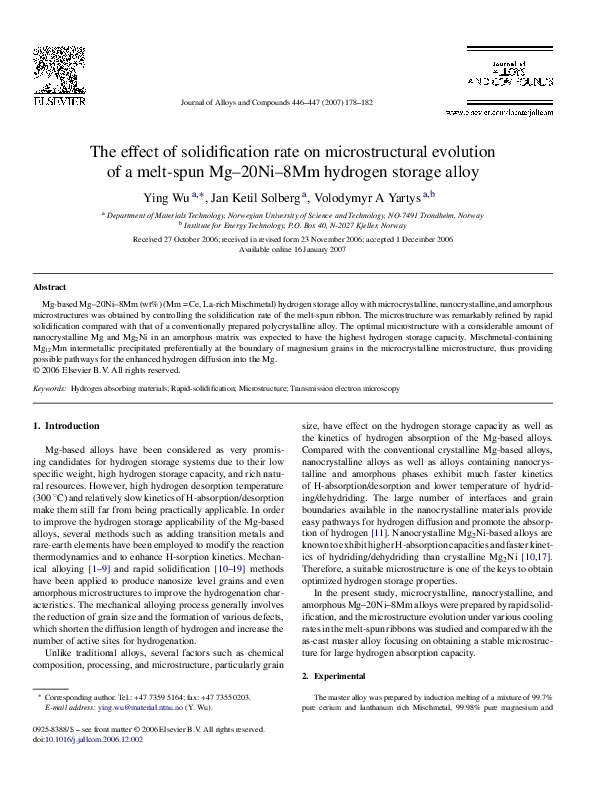 (PDF) The effect of solidification rate on microstructural evolution of ...
