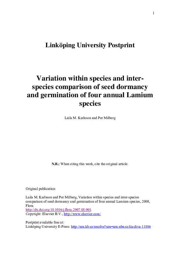 PDF Variation Within Species And Inter species Comparison Of Seed pdf-variation-within-species-and-inter-species-comparison-of-seed