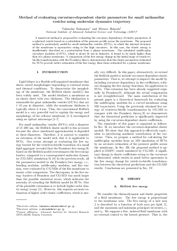 Pdf Method Of Evaluating Curvature Dependent Elastic Parameters For
