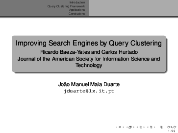(PDF) Improving search engines by query clustering