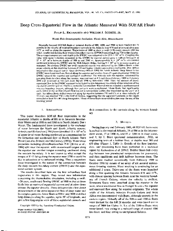 Deep cross-equatorial flow in the Atlantic measured with SOFAR floats