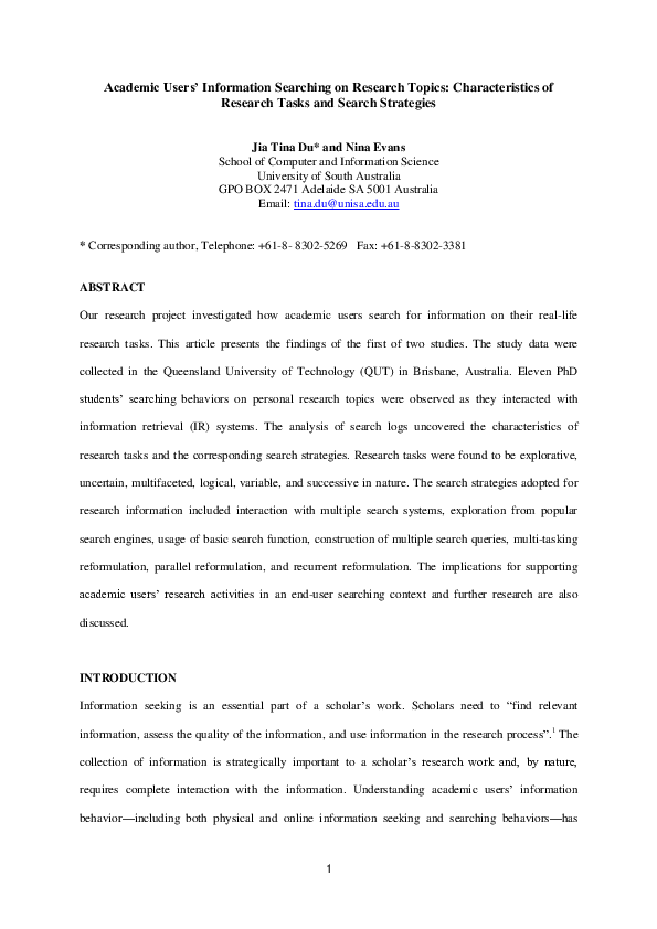 (PDF) Academic Users' Information Searching on Research Topics ...