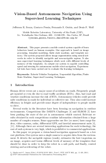 (PDF) Vision-Based Autonomous Navigation Using Supervised Learning ...