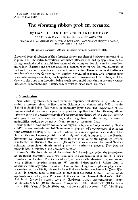 (PDF) The vibrating ribbon problem revisited