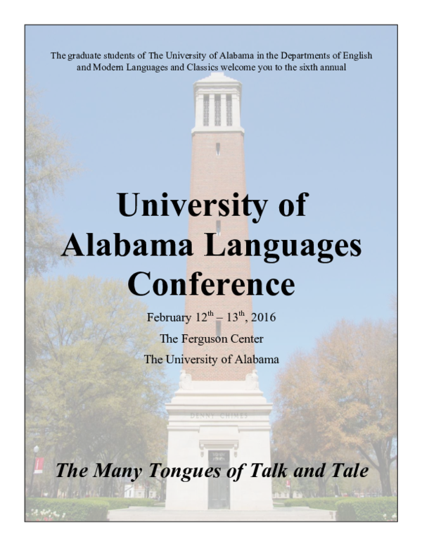 (PDF) University of Alabama Languages Conference - The Many Tongues of ...