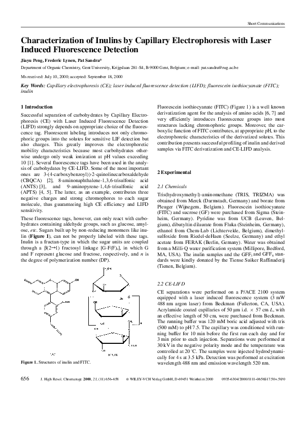 (PDF) Characterization of Inulins by Capillary Electrophoresis with ...