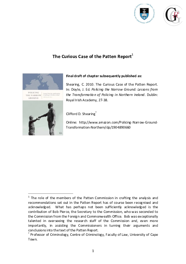 (PDF) The Curious Case of the Patten Report