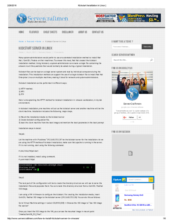 (PDF) Kickstart Installation in Linux