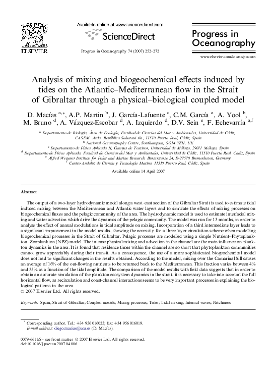 (PDF) Analysis of mixing and biogeochemical effects induced by tides on the Atlantic ...