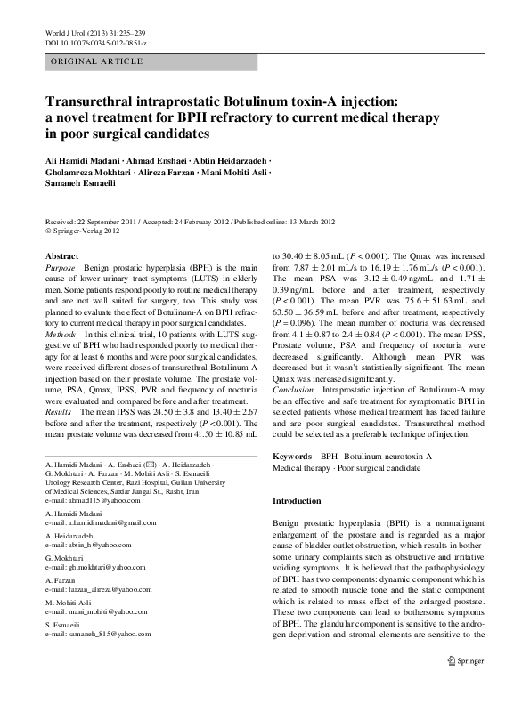 (PDF) UP-02.204 The Assessment of Transurethral Injection of Botulinum ...
