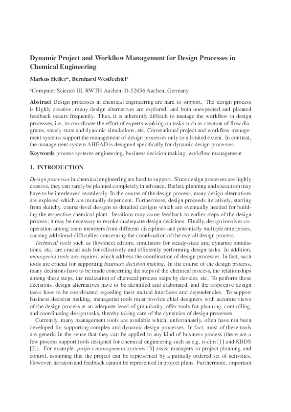 PDF Dynamic Project And Workflow Management For Design Processes In pdf-dynamic-project-and-workflow-management-for-design-processes-in