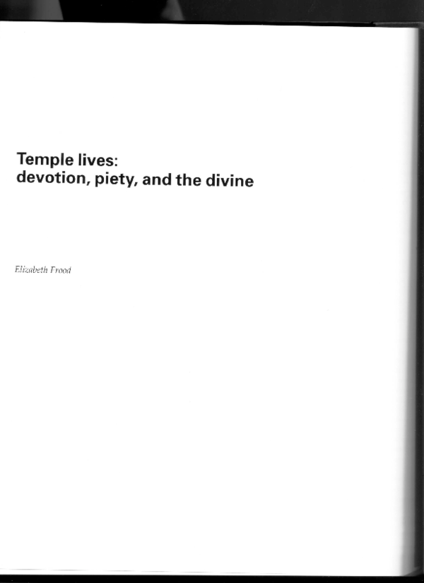 (PDF) Temple lives: devotion, piety and the divine.