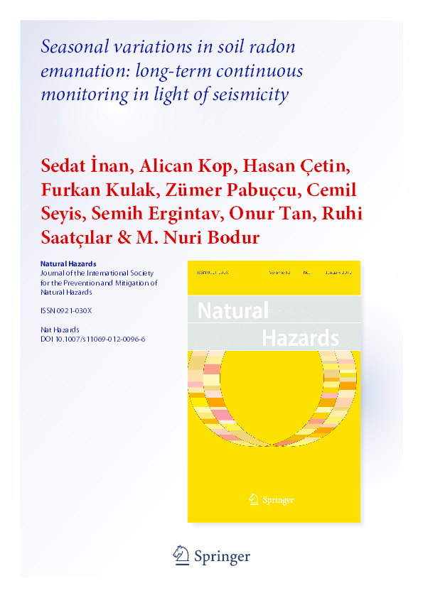 (PDF) Seasonal variations in soil radon emanation: long-term continuous ...