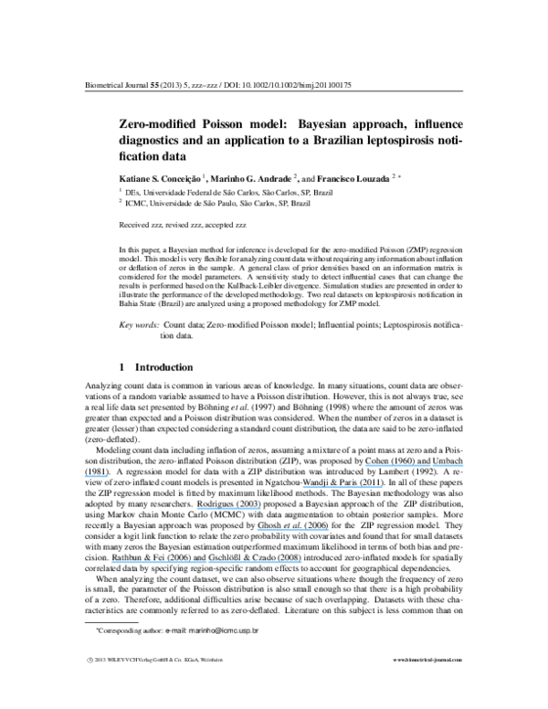 (PDF) Bayesian ZMP Model for Count Data Analysis