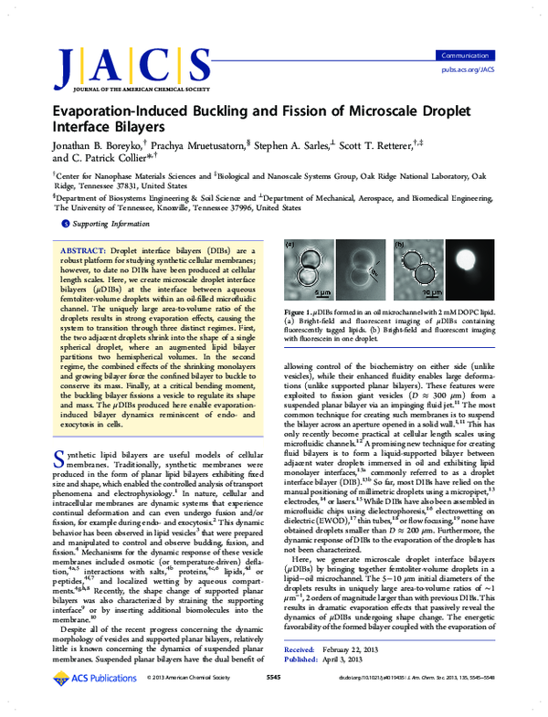 (PDF) Evaporation-Induced Buckling and Fission of Microscale Droplet ...