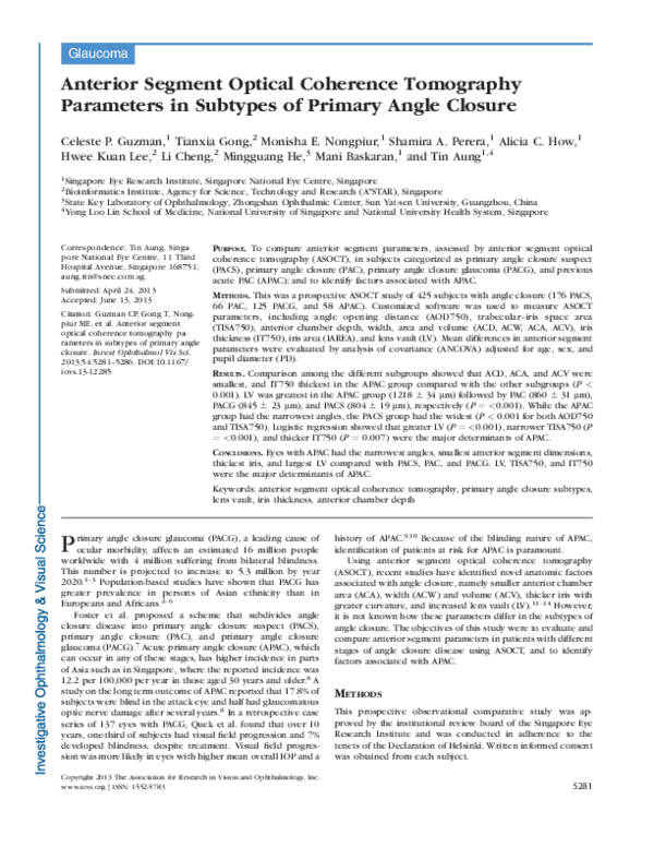 (PDF) Anterior segment optical coherence tomography–aided diagnosis and ...