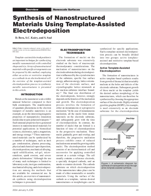 (PDF) Synthesis of nanostructured materials using template-assisted ...