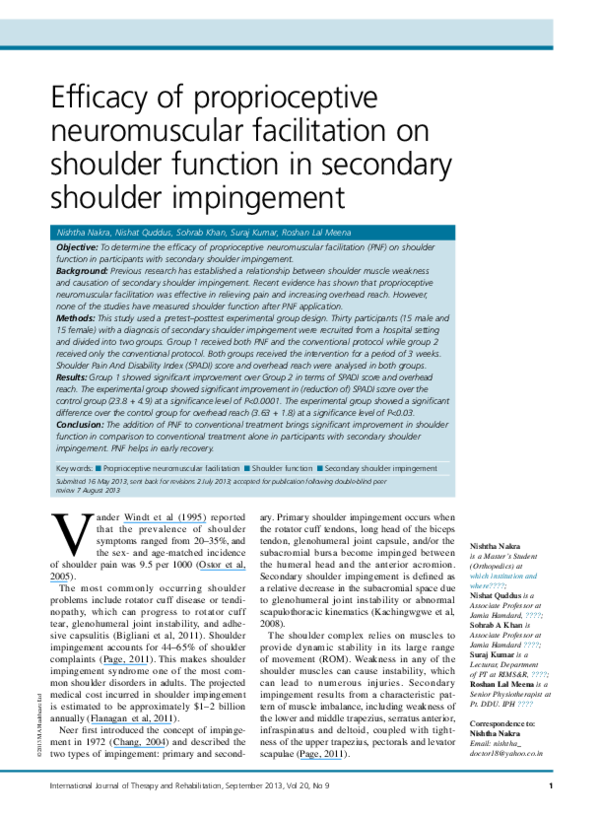(PDF) Efficacy of proprioceptive neuromuscular facilitation techniques ...
