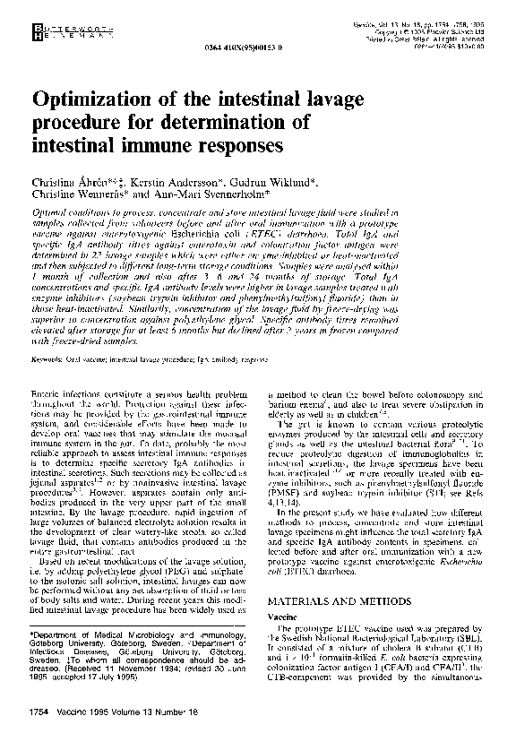 (PDF) Optimization of the intestinal lavage procedure for determination ...