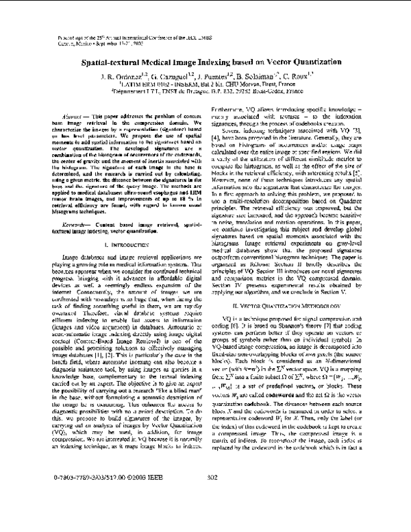 (PDF) Spatial-textural medical image indexing based on vector quantization
