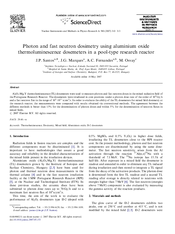 (PDF) Photon and fast neutron dosimetry using aluminium oxide ...
