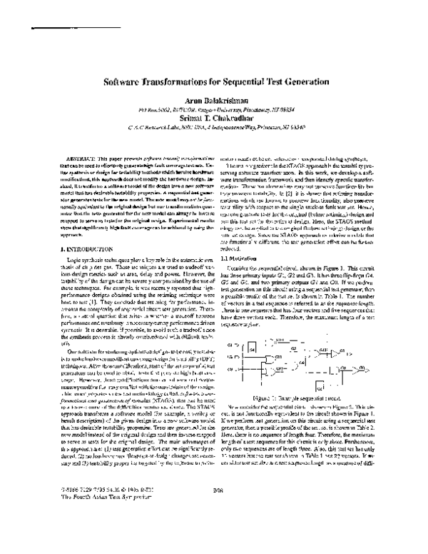 (PDF) Software transformations for sequential test generation