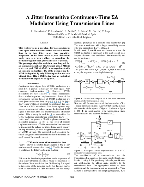 (PDF) A jitter insensitive continuous-time ΣΔ modulator using ...