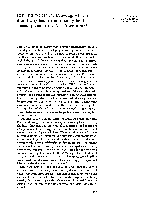 (PDF) Drawing: what is it and why has it traditionally held a special ...