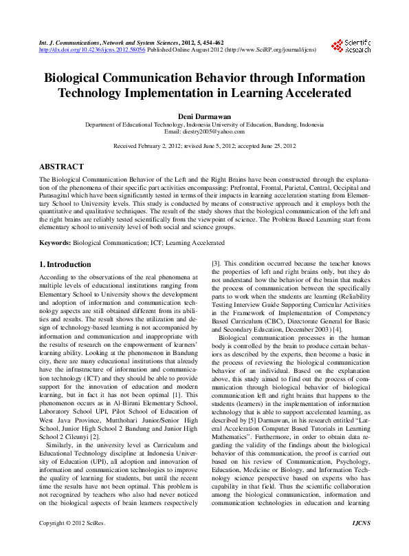 (PDF) Biological Communication Behavior through Information Technology ...