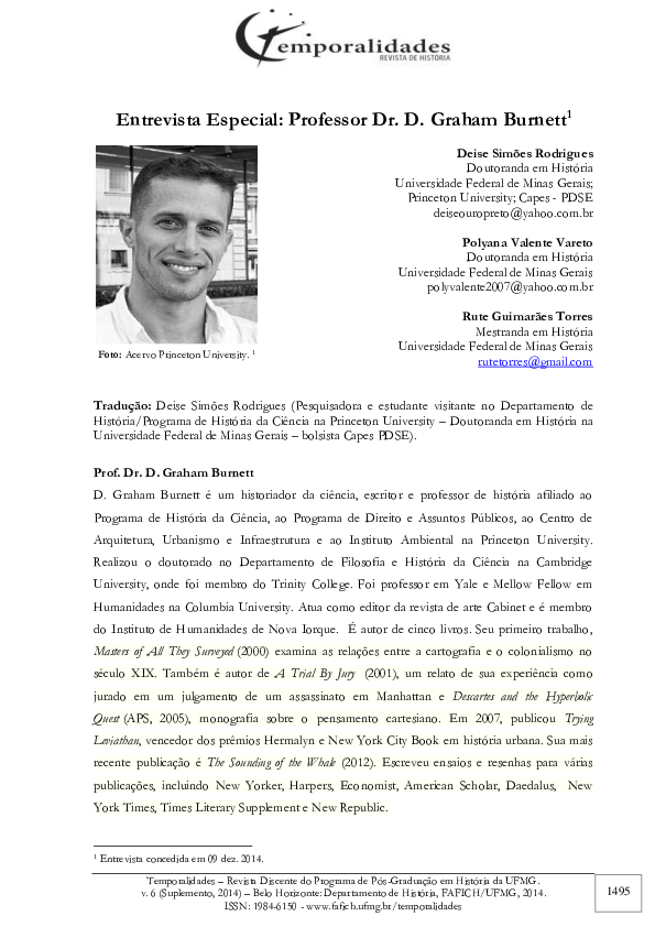 (PDF) Entrevista com Professor D. Graham Burnett (Princeton University)