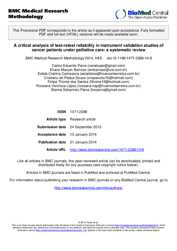 (PDF) A critical analysis of test-retest reliability in instrument ...