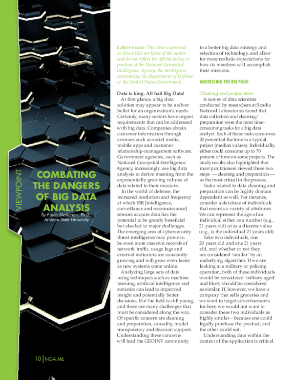 (PDF) Combating the Dangers of Big Data Analysis