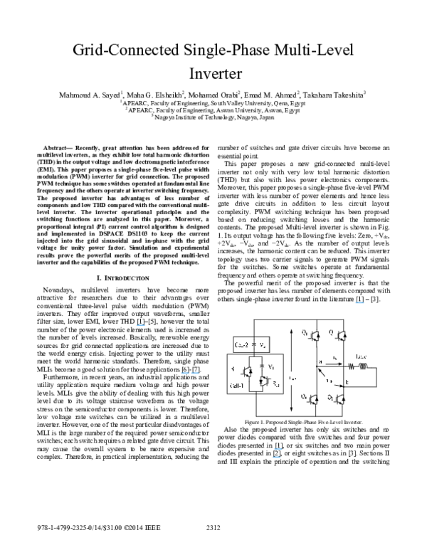 (PDF) Grid-connected single-phase multi-level inverter
