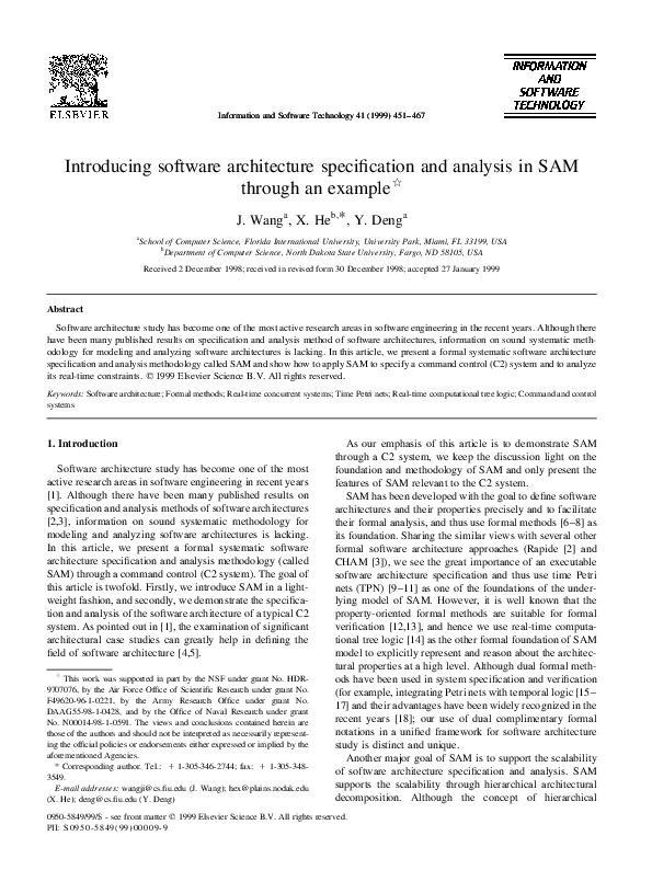 (PDF) Introducing software architecture specification and analysis in ...