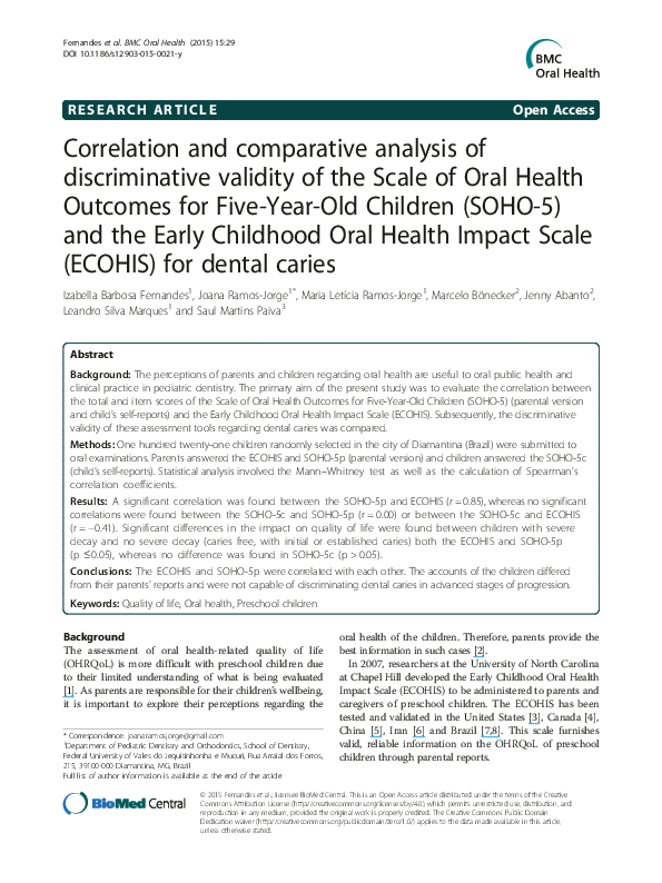 (PDF) Correlation and comparative analysis of discriminative validity ...
