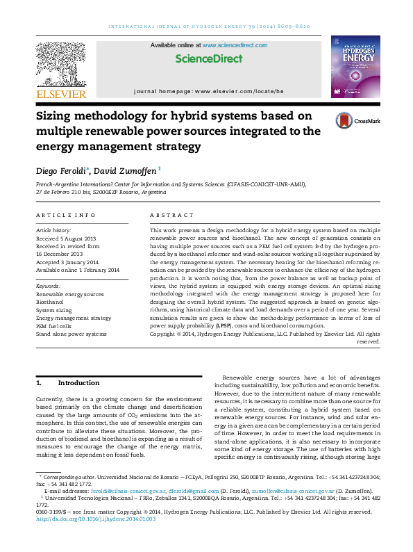 Pdf Sizing Methodology For Hybrid Systems Based On Multiple Renewable