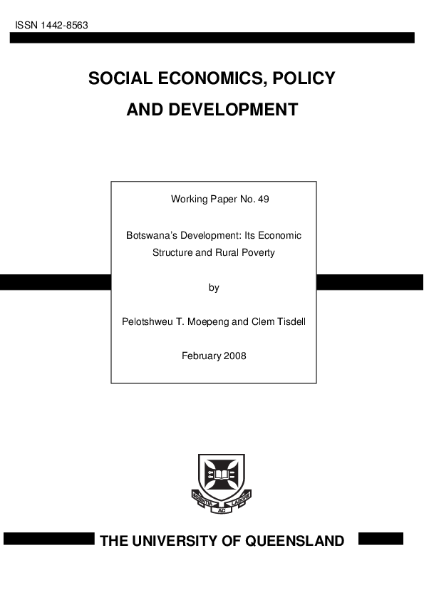 (PDF) Botswana’s Development: Its Economic Structure and Rural Poverty ...