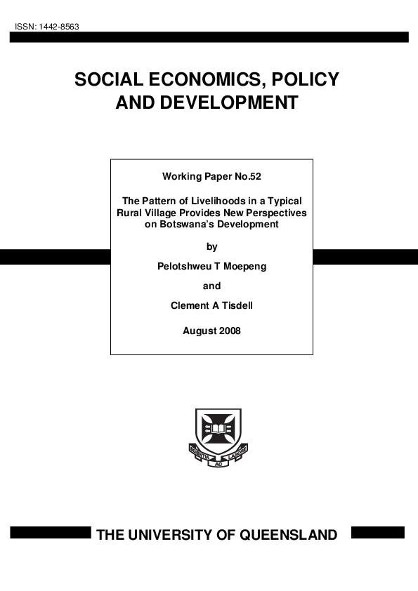 (PDF) The Pattern of Livelihoods in a Typical Rural Village Provides ...