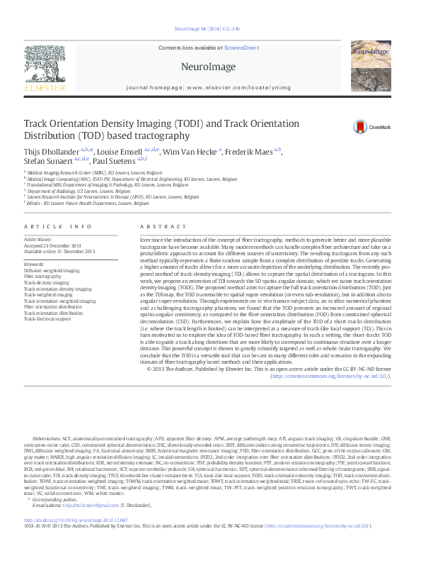 (PDF) Track orientation density imaging (TODI) and track orientation ...
