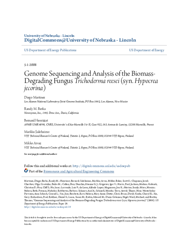 (PDF) Corrigendum: Genome sequencing and analysis of the biomass-degrading fungus Trichoderma ...