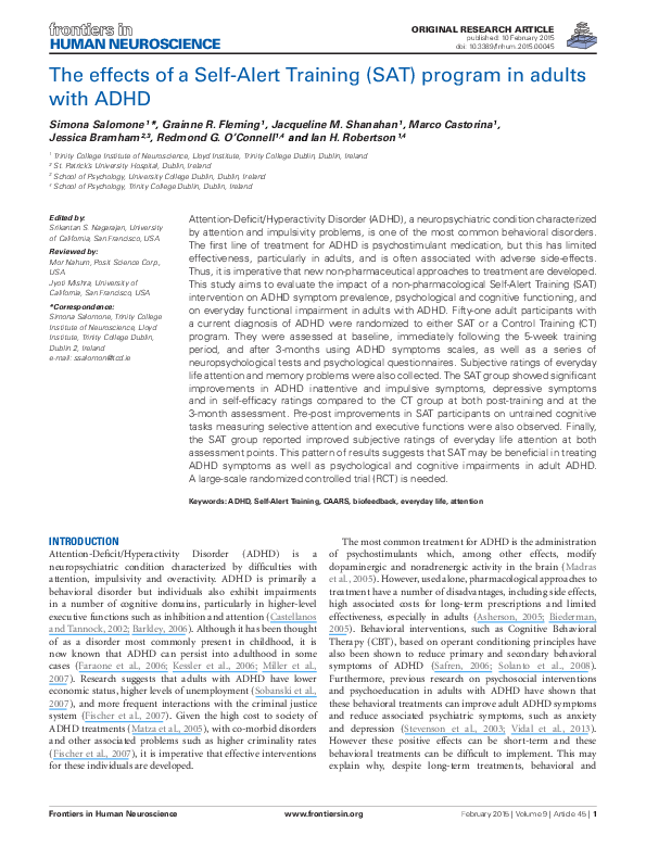 (PDF) The effects of a Self-Alert Training (SAT) program in adults with ...
