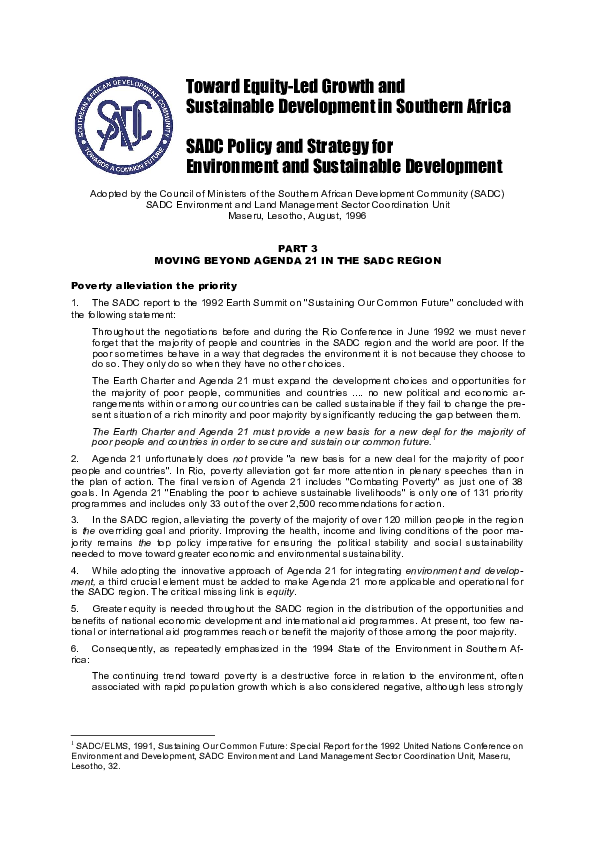 (PDF) Toward Equity-Led Growth and Sustainable Development in Southern ...