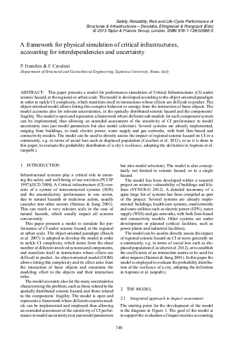(PDF) A framework for physical simulation of critical infrastructures, accounting for ...